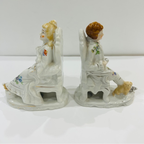 Accents | Vintage Japan Victorian Man Woman Porcelain Bookends | Poshmark